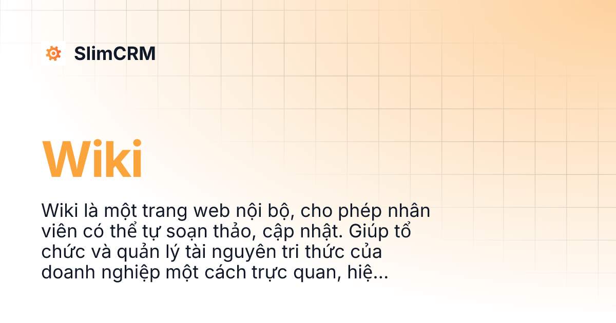 Wiki | SlimCRM